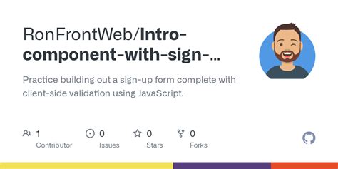 Github Ronfrontweb Intro Component With Sign Up Form Practice Building Out A Sign Up Form