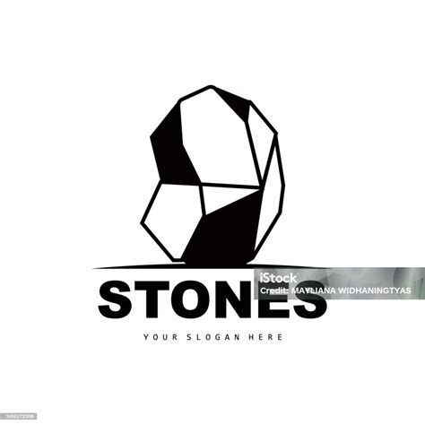 돌 로고 기하학 라인 스타일과 벡터 돌 현대 미적 장식을 위한 디자인 브랜드 현대 제품 간단한 아이콘 추상 미적 기하학 라인 다이아몬드에 대한 스톡 벡터 아트 및 기타
