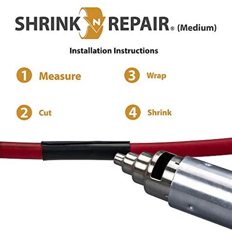 Shrink N Repair M Wrap Around Heat Shrink Black For Medium Wire Diameters Up To 05 12
