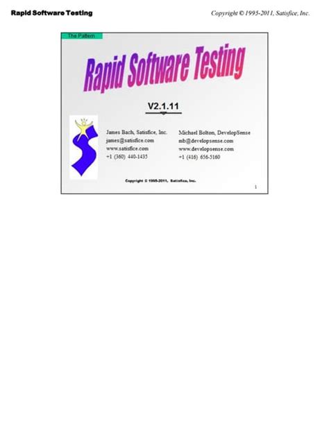 Rapid Software Testing Pdf