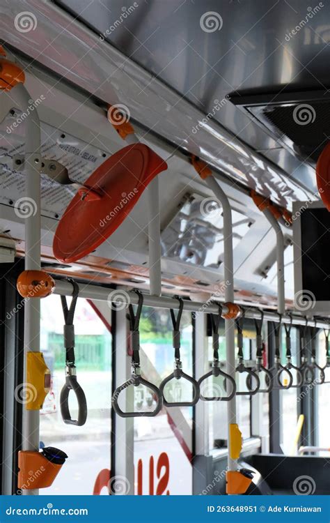 Passenger Handle In Tram Train Bus Or Subway Stock Image Image Of