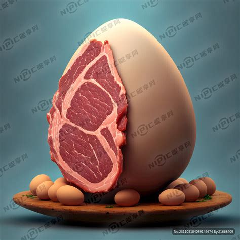 Ai创作图肉和蛋综合突出肉 昵图网