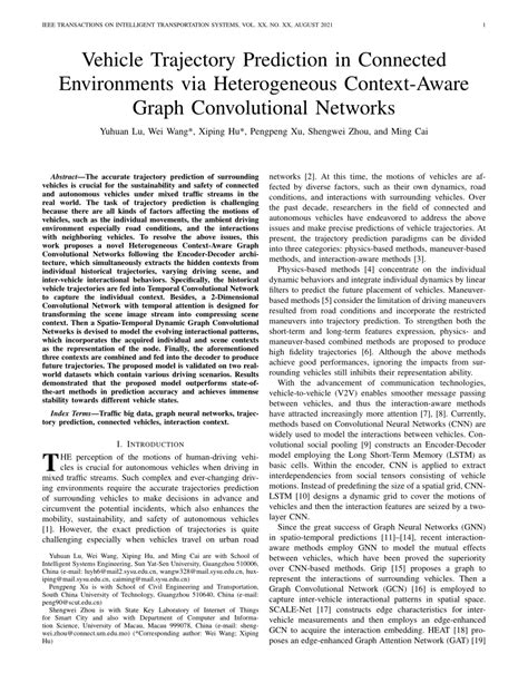 Pdf Vehicle Trajectory Prediction In Connected Environments Via Heterogeneous Context Aware