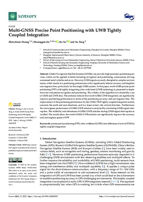pdf multi gnss precise point positioning with uwb tightly coupled