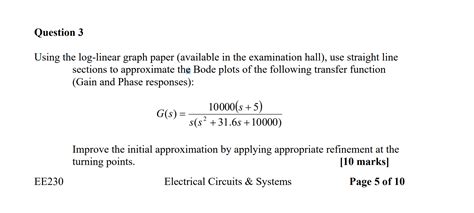 Solved Question 3using The Log Linear Graph Paper Available