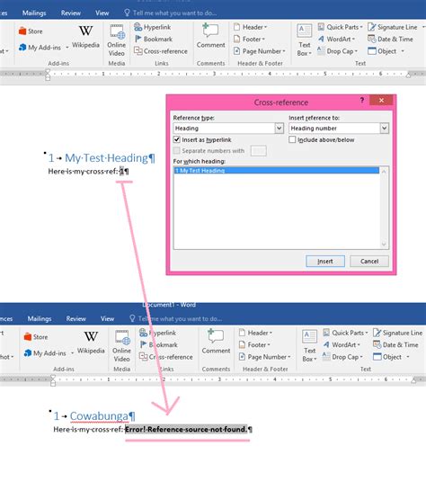 Microsoft Word How To Prevent Fix Cross Reference Error Reference