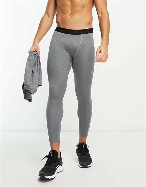 Asos 4505 Training Base Layer Leggings In Grey Marl Asos