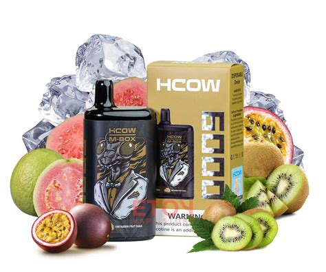 Hcow Steam Kiwi Passion Fruit Guava Mbox 6000 Puffs Rechargeable Disposable Vape Pod