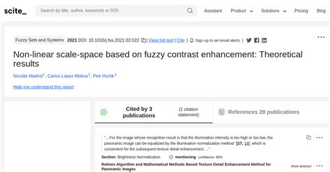 Citation Report Non Linear Scale Space Based On Fuzzy Contrast Enhancement Theoretical Results