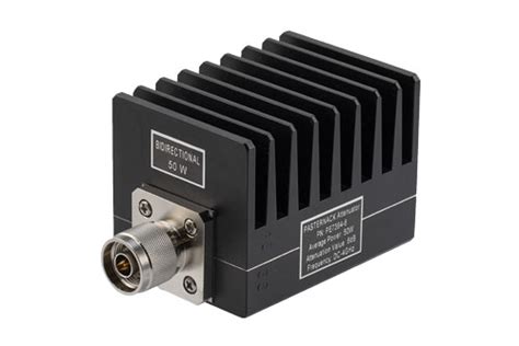 DB Fixed Attenuator N Male To N Female Black Anodized Aluminum Heatsink Body Rated To