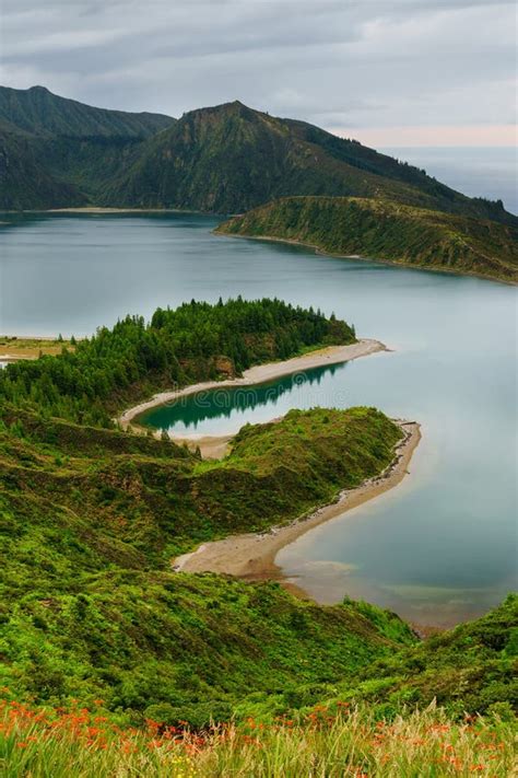 Panoramic View Of Natural Landscape In The Azores Wonderful Island Of
