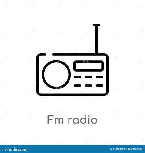 Outline Fm Radio Vector Icon Isolated Black Simple Line Element