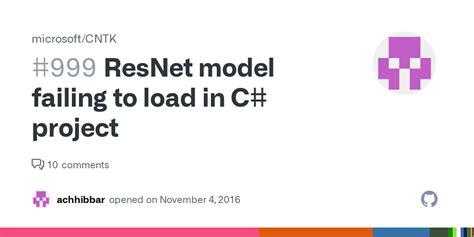 ResNet Model Failing To Load In C Project Issue Microsoft