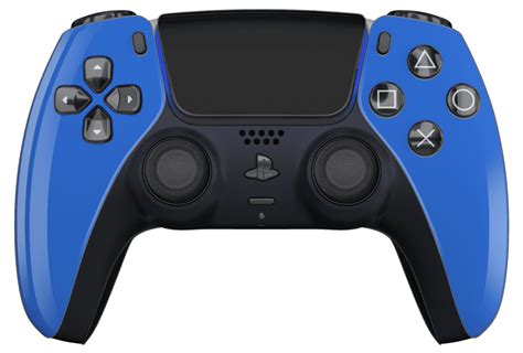 TCP Blue PS5 Controller With Black Buttons Touchpad And Back Shell The Controller People