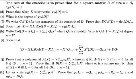 Solved The Rest Of The Exercise Is To Prove That For A Chegg