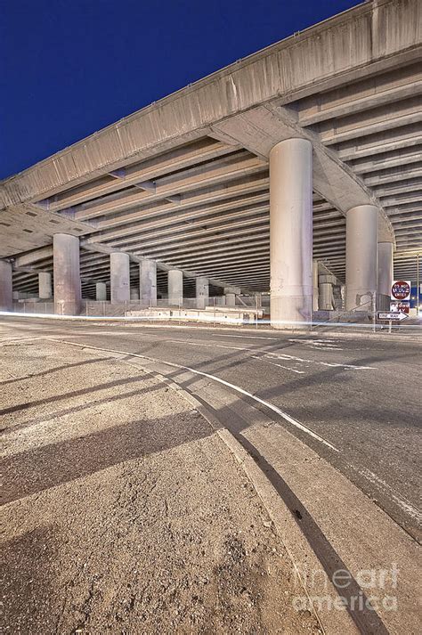 Freeway Overpass Support Structure At Night Photograph By Eddy Joaquim