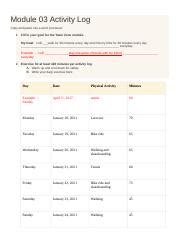03 06 Module 2 Activity Log Docx Module 03 Activity Log Copy And
