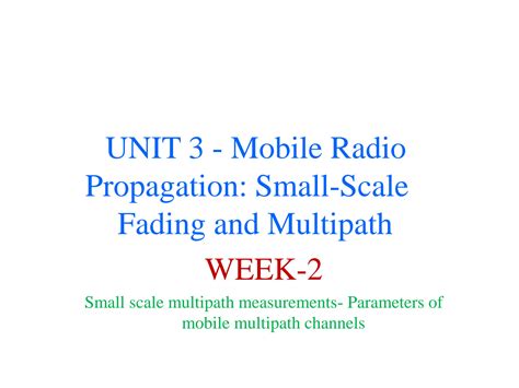 Solution Mobile Radio Propagation Small Scale Fading And Multipath