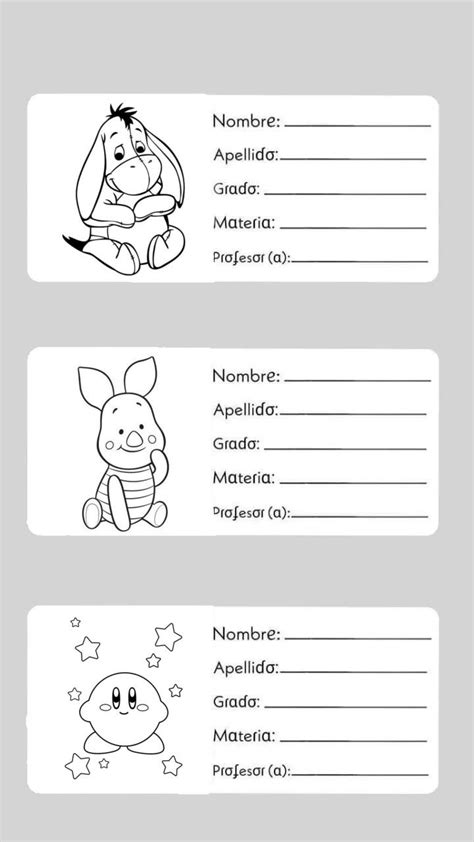 Etiquetas Escolares Personalizadas Imprimibles En Blanco Y Negro Fuentes De Letras Bonitas