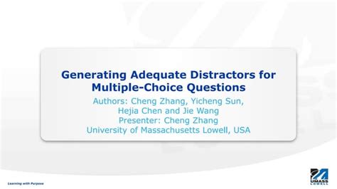 Generating Adequate Distractors For Multiple Choice Questions Pptx Technology And Computing