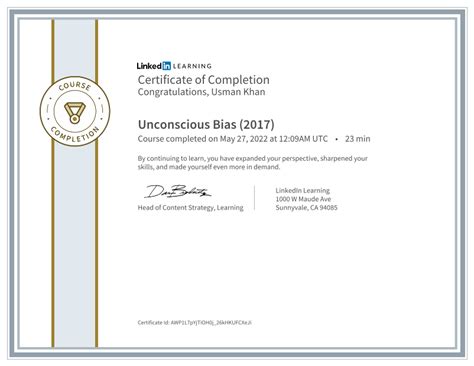 Usman Khan On Linkedin Certificate Of Completion
