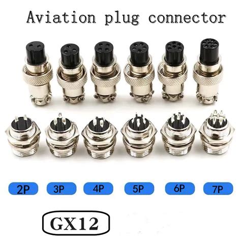 항공 플러그 커넥터 Gx12 12mm 버트 케이블 전원 암수 소켓 2 핀 3 핀 4 핀 5 핀 67 핀 1 세트