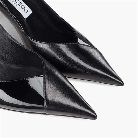 Cass75 黑色拼漆皮高跟鞋 Jimmy Choo