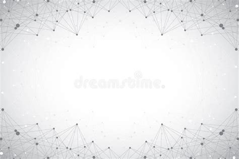 Geometric Abstract Background With Connected Line And Dots Big Data