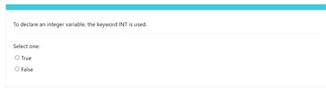 Solved To Declare An Integer Variable The Keyword INT Is Chegg