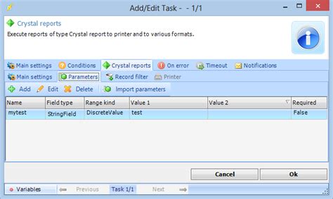 Task Reporting Crystal Reports
