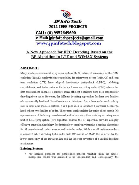 a new approach for fec decoding based on the bp algorithm in lte and