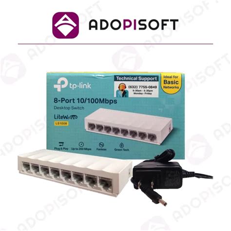 Adopisoft Tp Link Ls1008 8 Port 10 100mbps Desktop Network Switch Hub