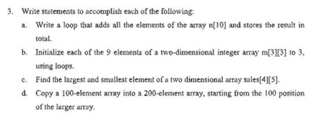 Solved Write Loops That Perform Each Of The Following
