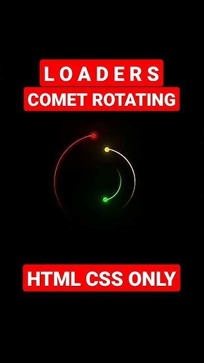 Comet Rotating Loader Html Css Only Mengareit Htmlcss Shorts Youtube