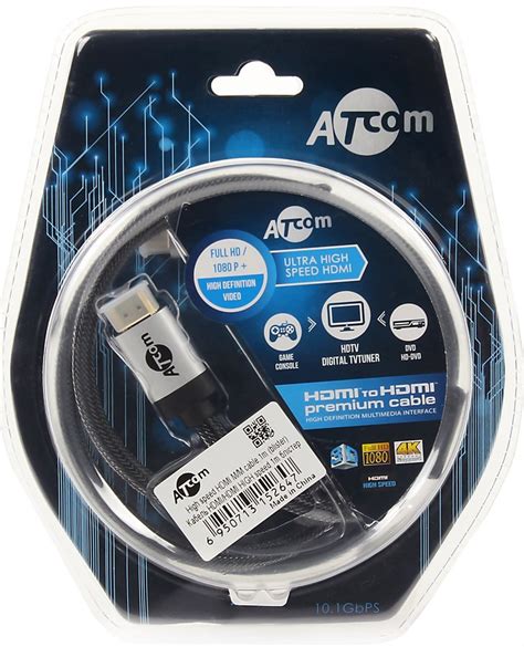 Кабель Hdmi Hdmi V2 0 High Speed Uhd 4k Atcom Metal Gold 1 м 15264