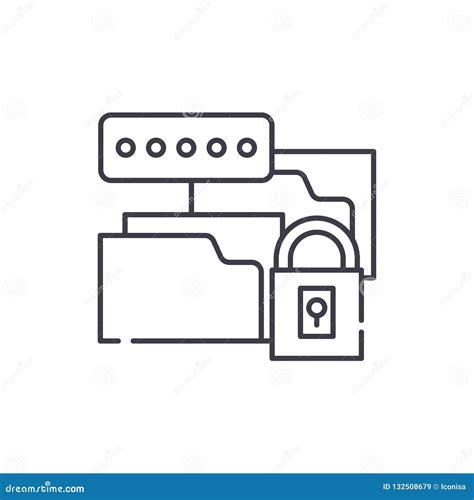 Data Encryption Line Icon Concept Data Encryption Vector Linear