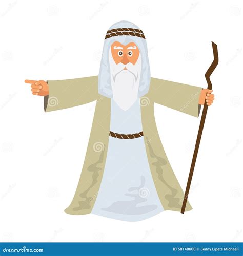 Vector Illustration Of Moses Standing For Passover