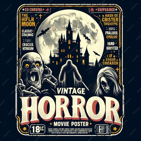 Classic Horror Movie Poster Vintage Tee Premium Ai Generated Image
