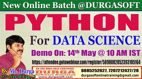 PYTHON For DATA SCIENCE Online Training DURGASOFT YouTube