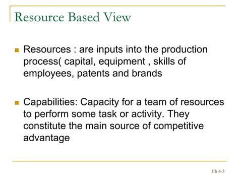 resource based view theory ppt