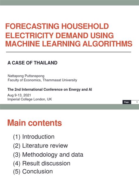 Forecasting Household Electricity Demand Using Machine Learning