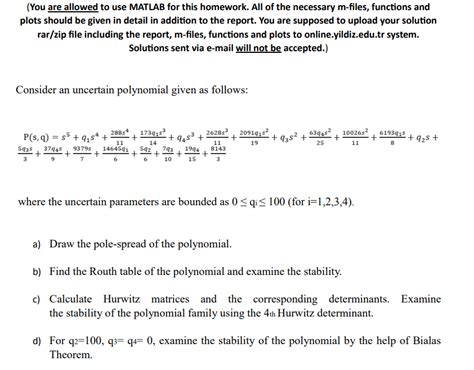 Solved Robust Control Questionıf You Do With Matlab Upload