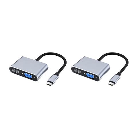 X Usb C To Vga Multiport Adapter K Type C Usb C Hub Video Projectors Converters Port Adaptor