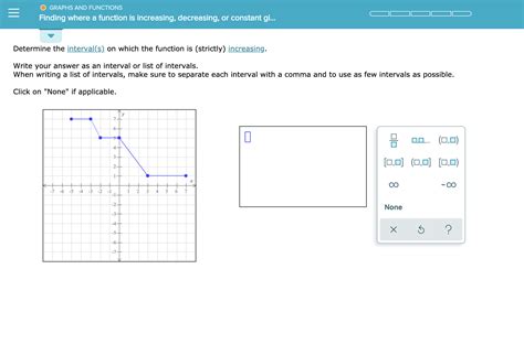 Answered O Graphs And Functions Finding Where A Function Is Increasing