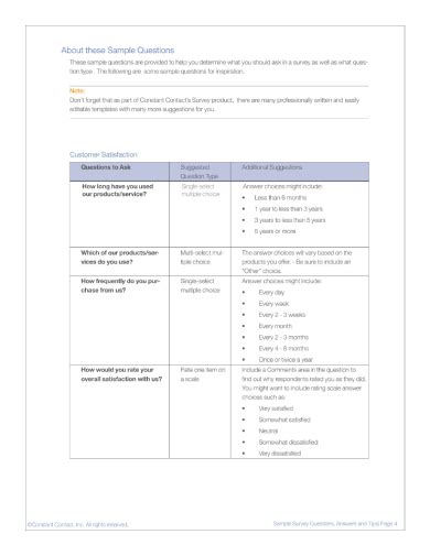 FREE 9 Product Survey Form Samples PDF MS Word Google Docs