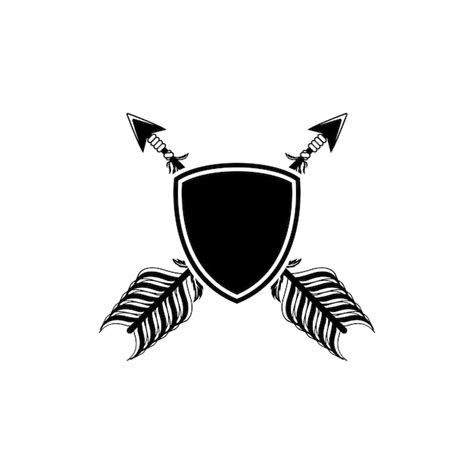 Escudo Con Diseño De Flechas Vector Premium