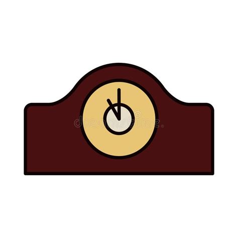 Vintage Desk Or Table Clock With Filled Outline Style Showing Eleven O