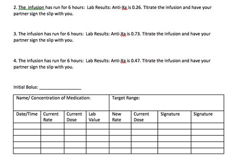 Solved Heparin Activity 2 Calculate Using The Following
