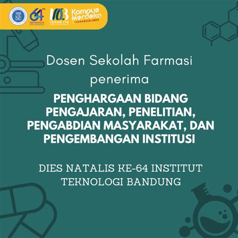 Dosen Dosen Penerima Penghargaan Dalam Dies Natalis Ke 64 Itb Sekolah