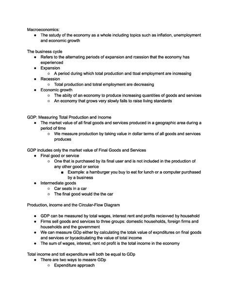 Macro Econ Chapter Econ Bb Studocu
